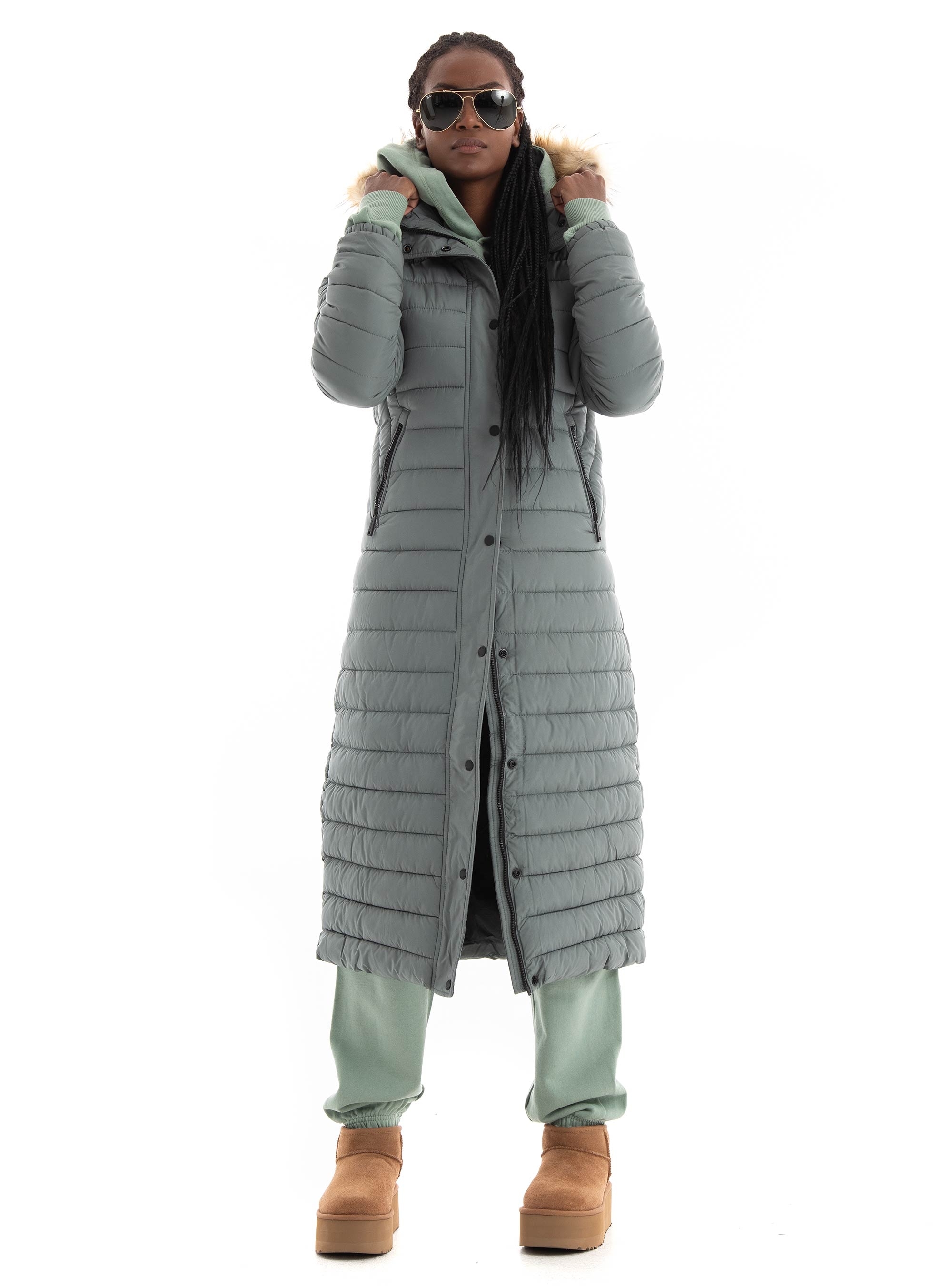 Superdry D3 Ovin Fuji Hooded Longline Puffer Jacket