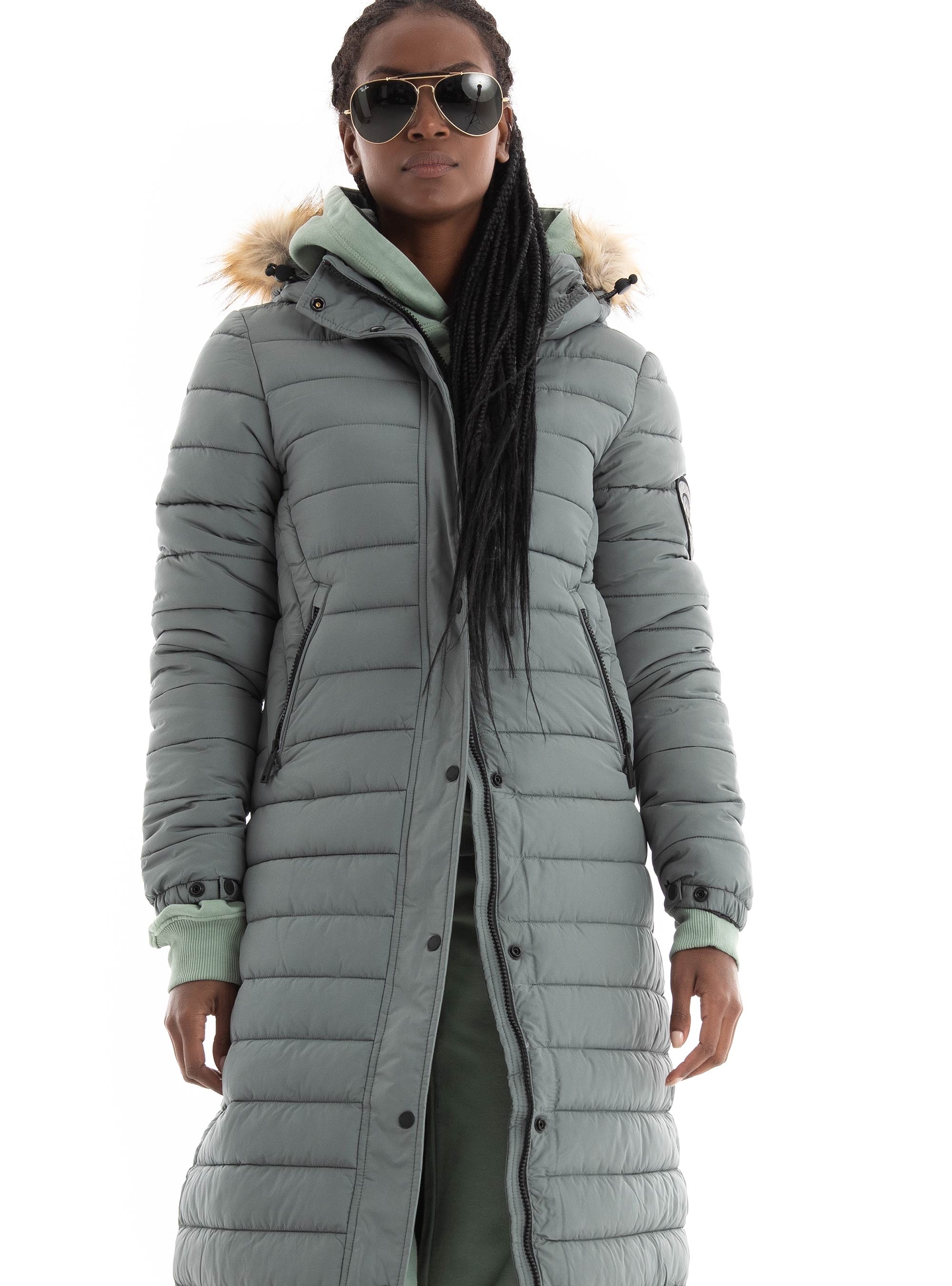 Superdry D3 Ovin Fuji Hooded Longline Puffer Jacket