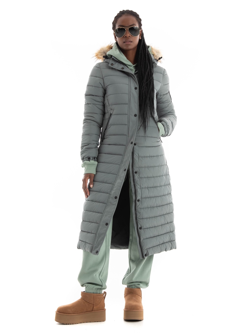 Superdry D3 Ovin Fuji Hooded Longline Puffer Jacket